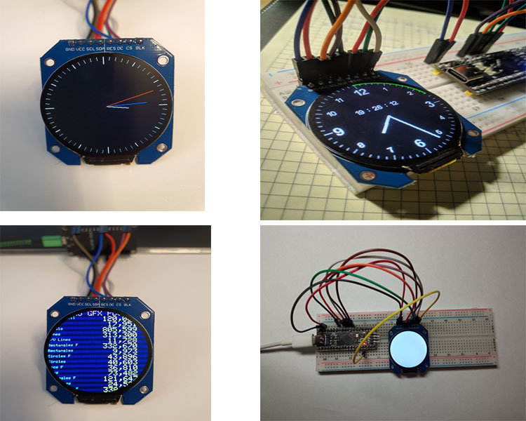 DC 3.3V 1.28" TFT LCD Display Module - GC9A01 Driver SPI Interface 240x240 Resolution